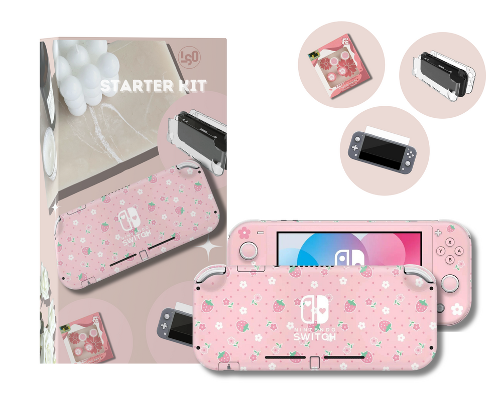 Kawaii Strawberry Daisy Nintendo Switch Lite Skin Value Gift Set – Lux ...