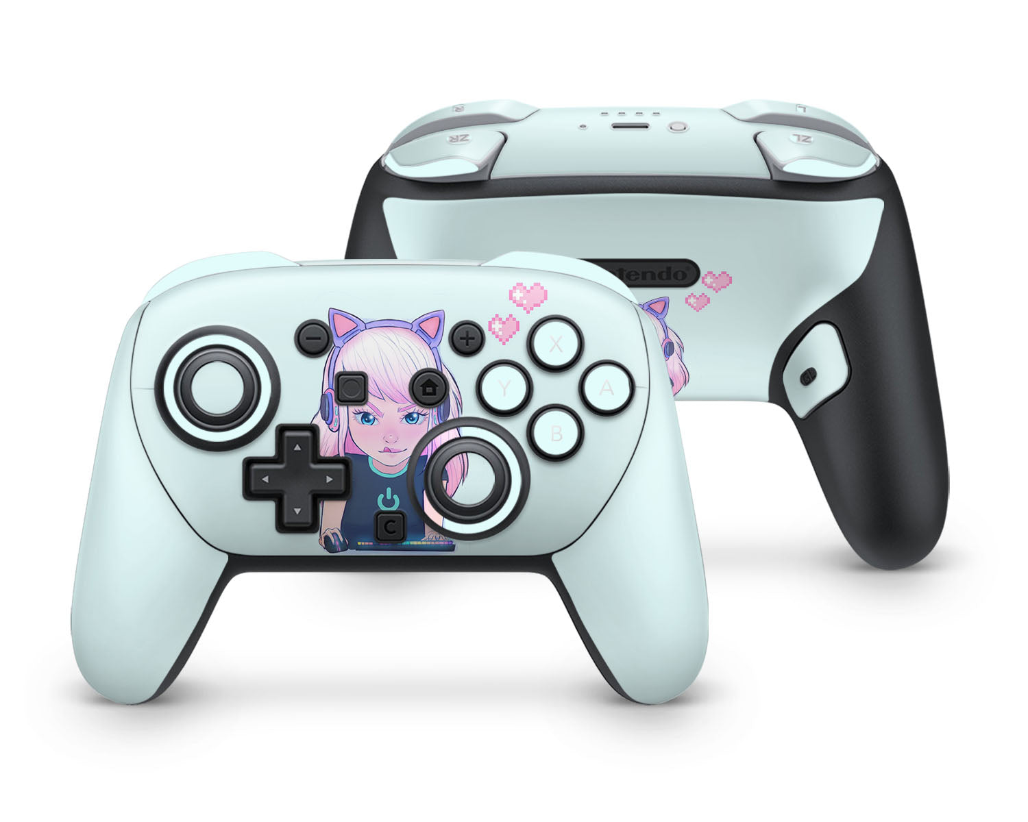 Gamer Girl Mint Pastels Nintendo Switch 2 Pro Controller Skin – Lux ...