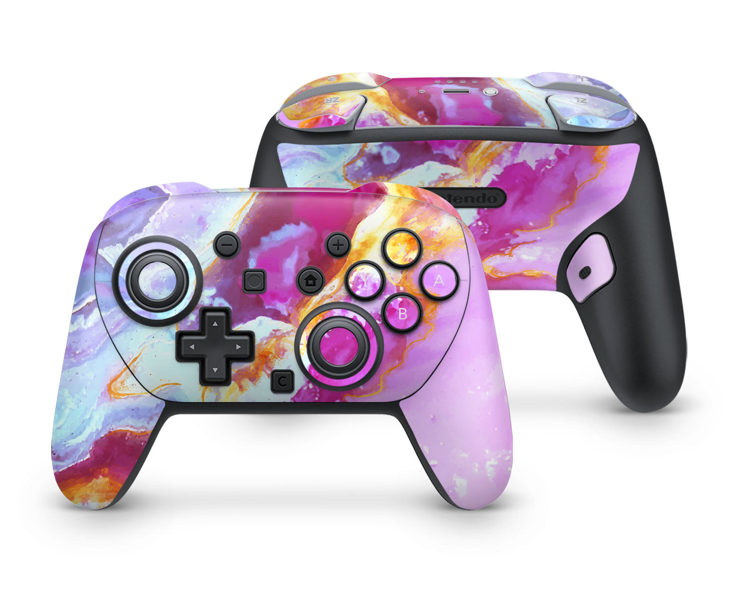 Ethereal Pastel Pink Marble Nintendo Switch 2 Pro Controller Skin – Lux ...