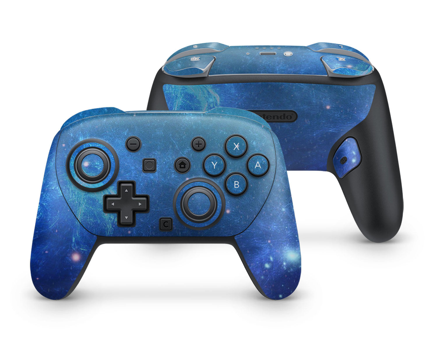 Ethereal Blue Stardust Galaxy Nintendo Switch 2 Pro Controller Skin ...