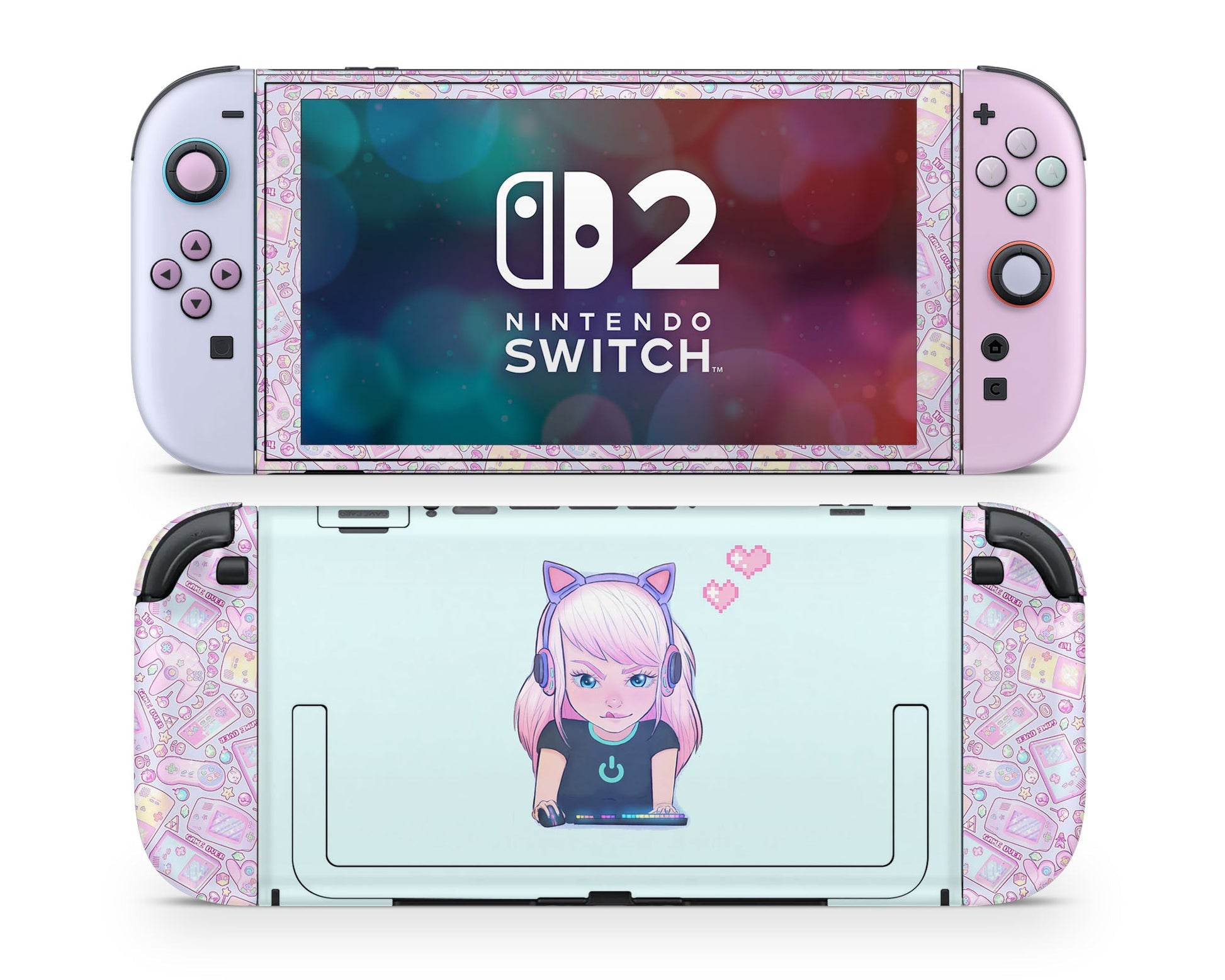 Gamer Girl Mint Pastels Nintendo Switch 2 Skin – Lux Skins Official