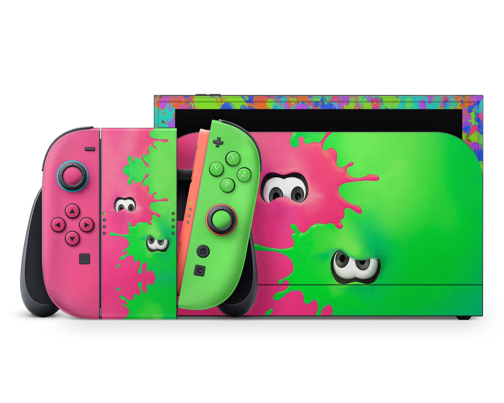 Splatoon Pink Green Nintendo Switch 2 Skin – Lux Skins Official
