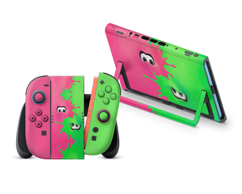 Splatoon Pink Green Nintendo Switch 2 Skin – Lux Skins Official