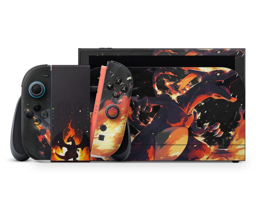Pokemon Charizard Flames Nintendo Switch 2 Skin – Lux Skins Official