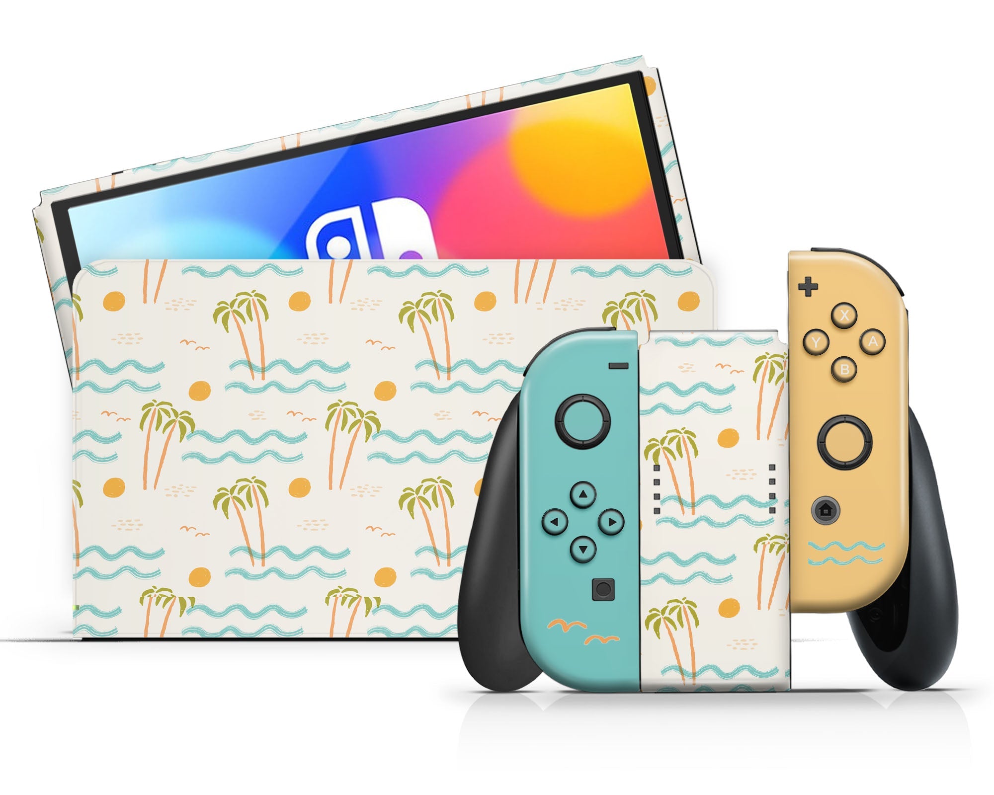 Tropical Festival Palm Trees Nintendo Switch OLED Skin – Lux Skins Official