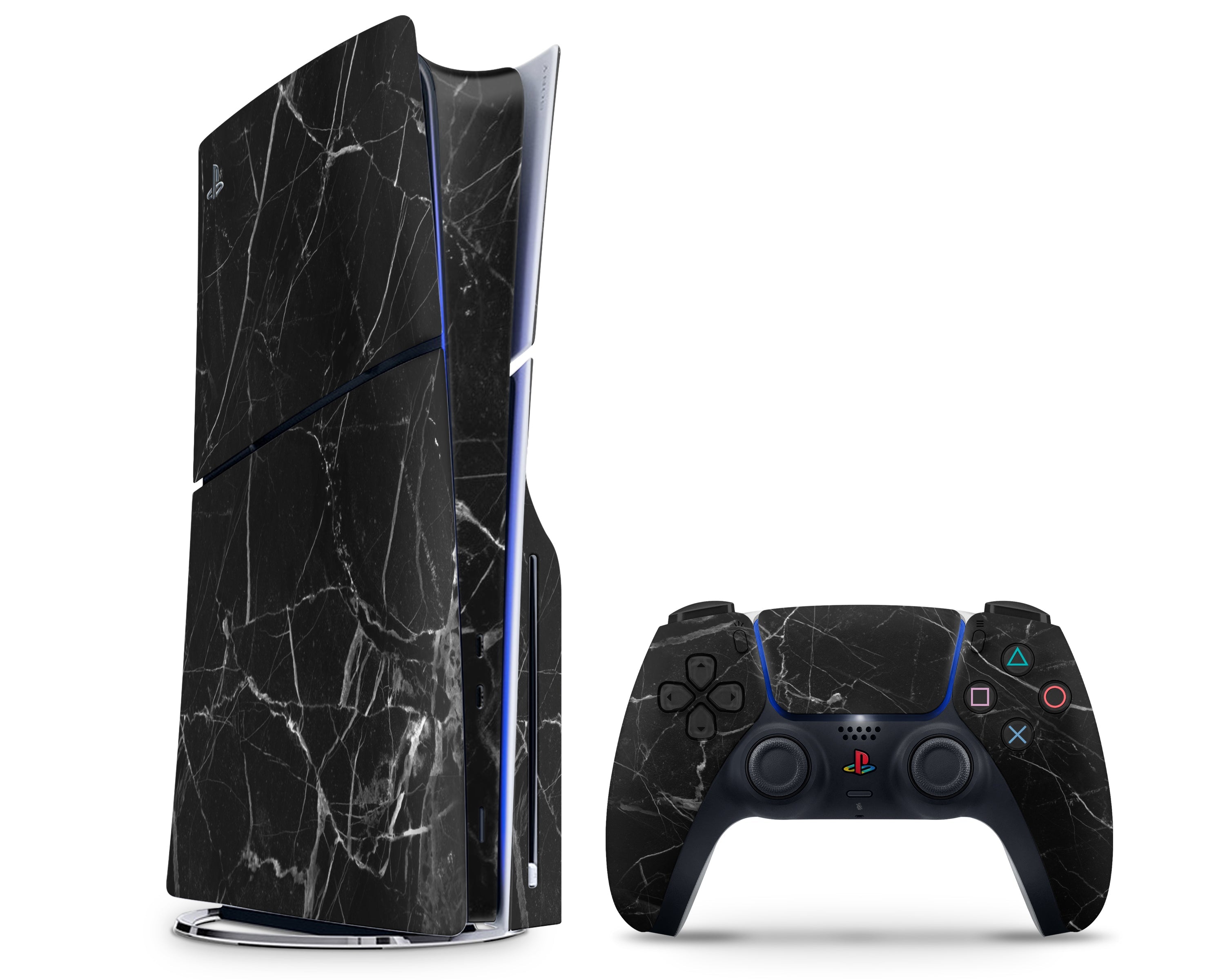 Black Marble PS5 Slim Skin – Lux Skins Official