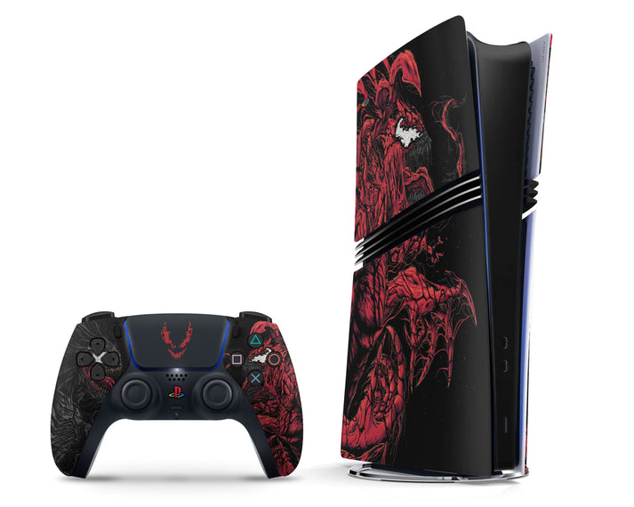 Black Venom vs Carnage PS5 Pro Skin – Lux Skins Official