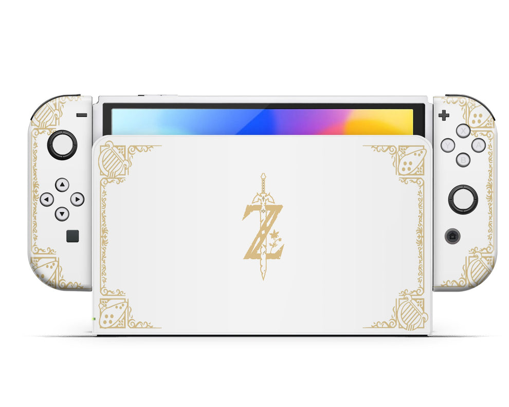 Legend of Zelda White Gold Nintendo Switch OLED Skin – Lux Skins Official