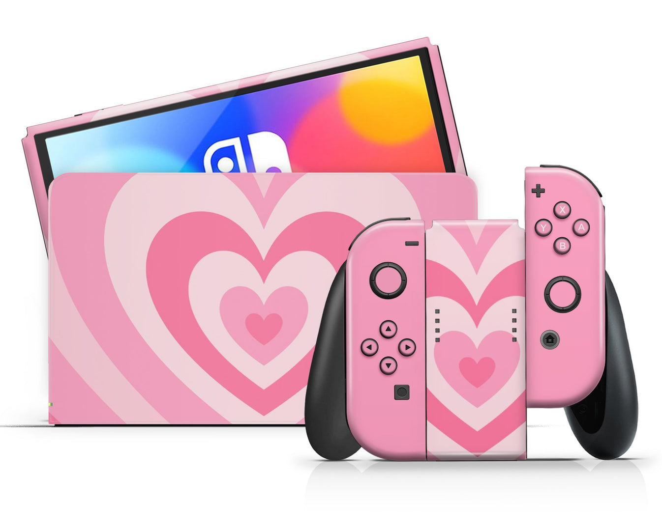 Pink Retro Hearts Nintendo Switch Skin – Lux Skins Official