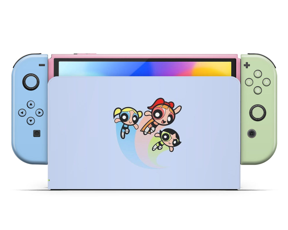 Powerpuff Girls Pastel Blue Nintendo Switch OLED Skin – Lux Skins Official