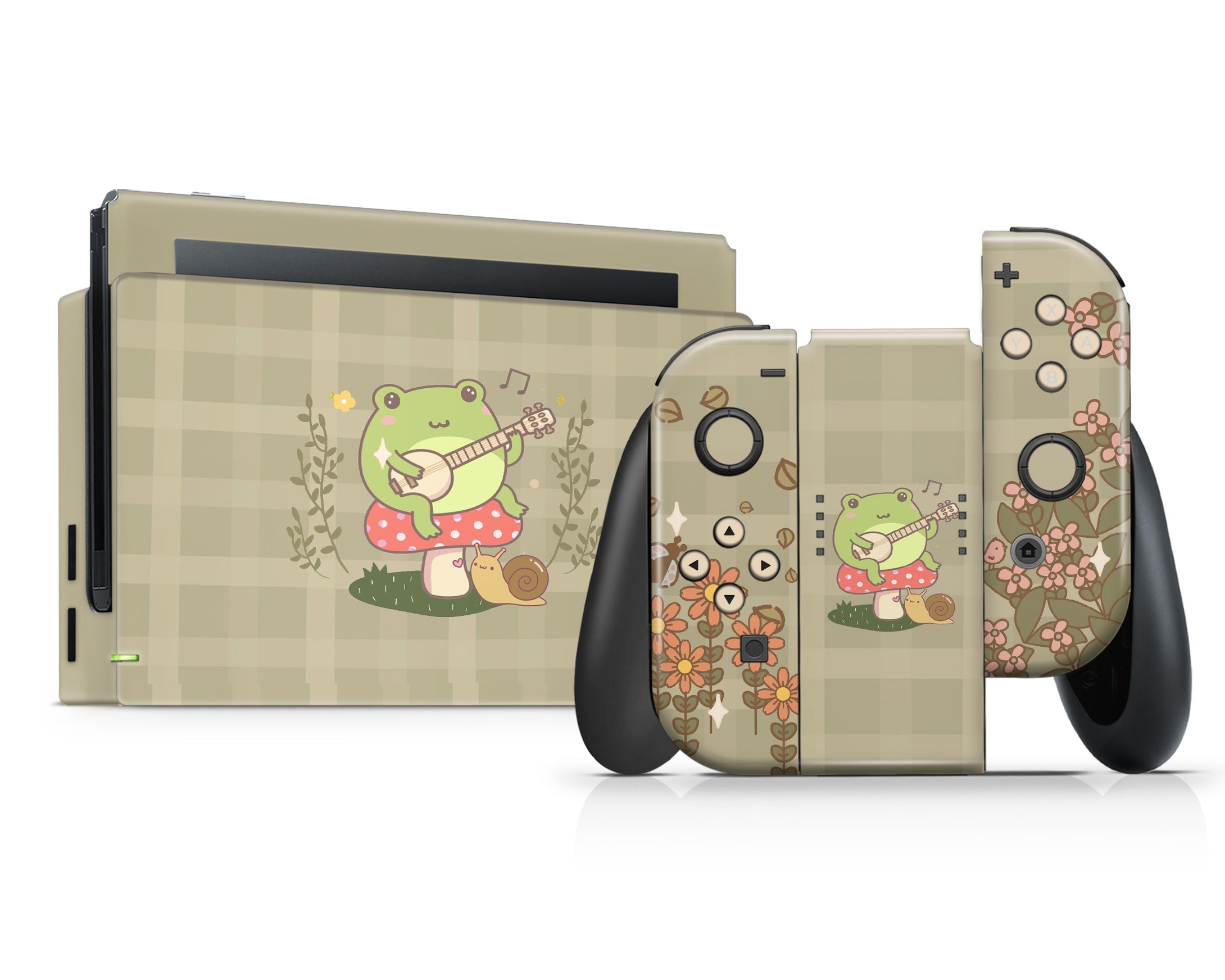 Cute Frog Mushroom Cottagecore Nintendo Switch Skin – Lux Skins Official